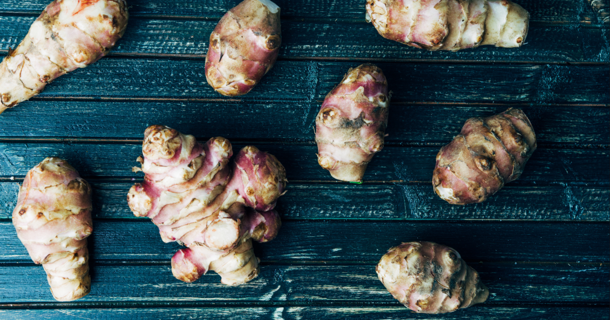 Slaatje van aardpeer en peer | Velt