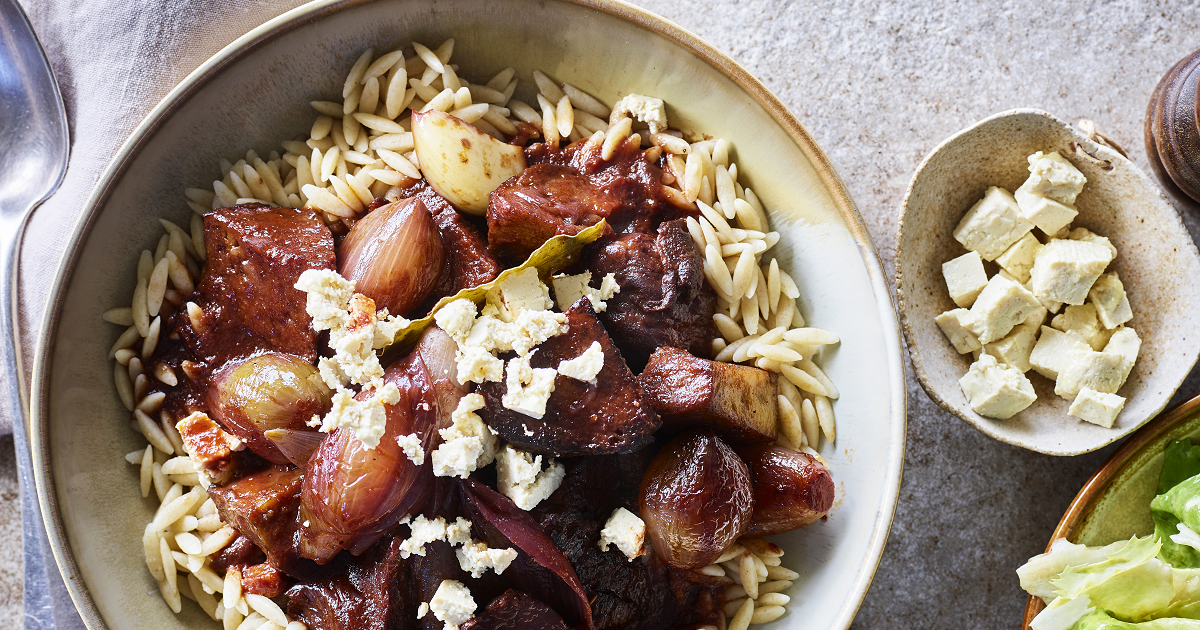 Stifado van seitan met feto | Velt